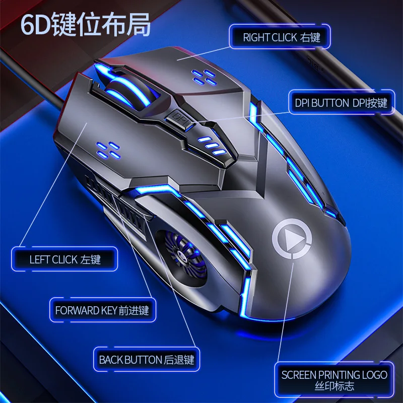 Laser Mouse For PC Gamer Gaming Mouse Ergonomic Mice With LED Backlit ...