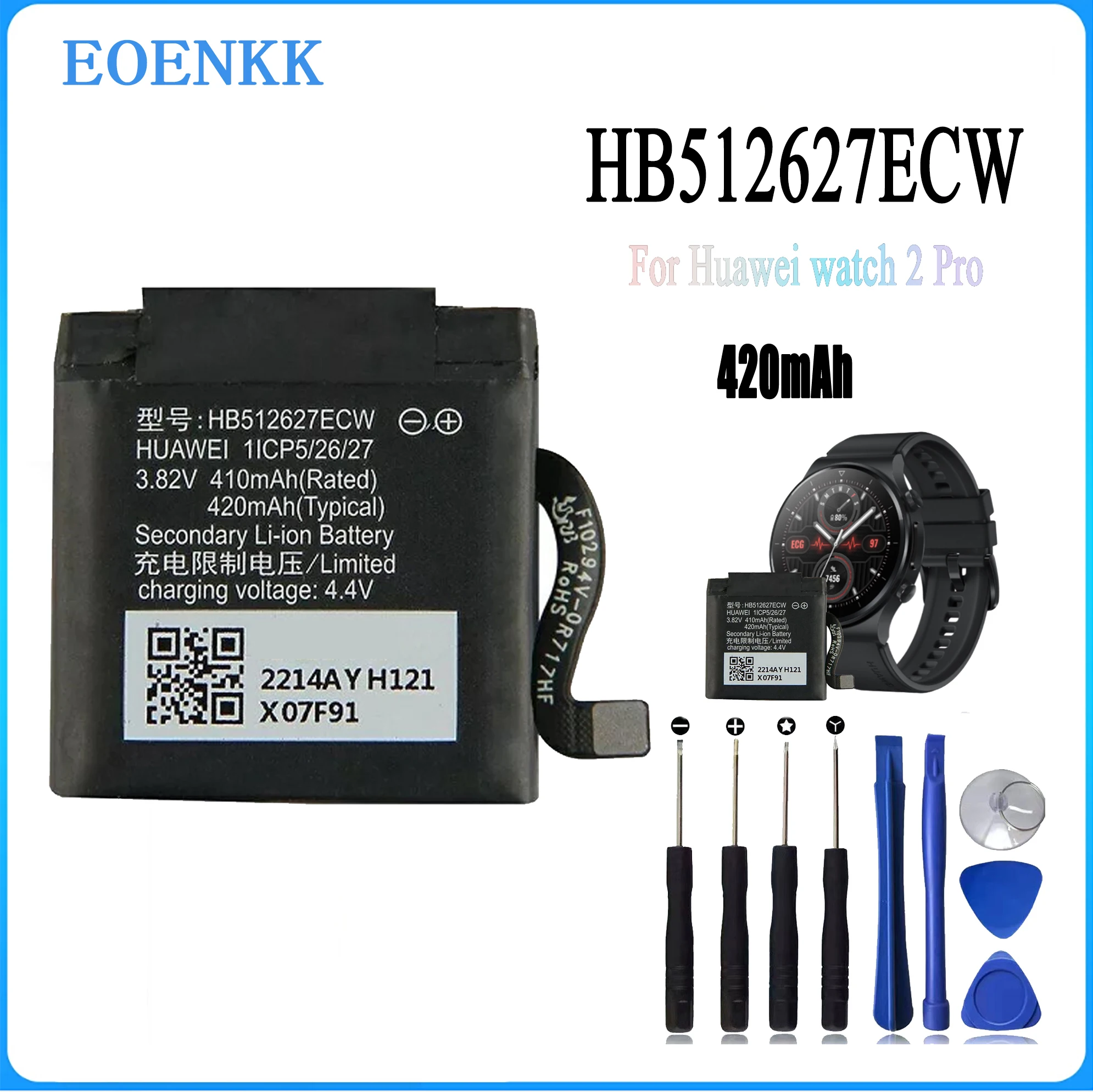 HB512627ECW-Battery-For-Huawei-WATCH-2-Pro-4G-2Pro-EO-DLXXU-Porsche ...