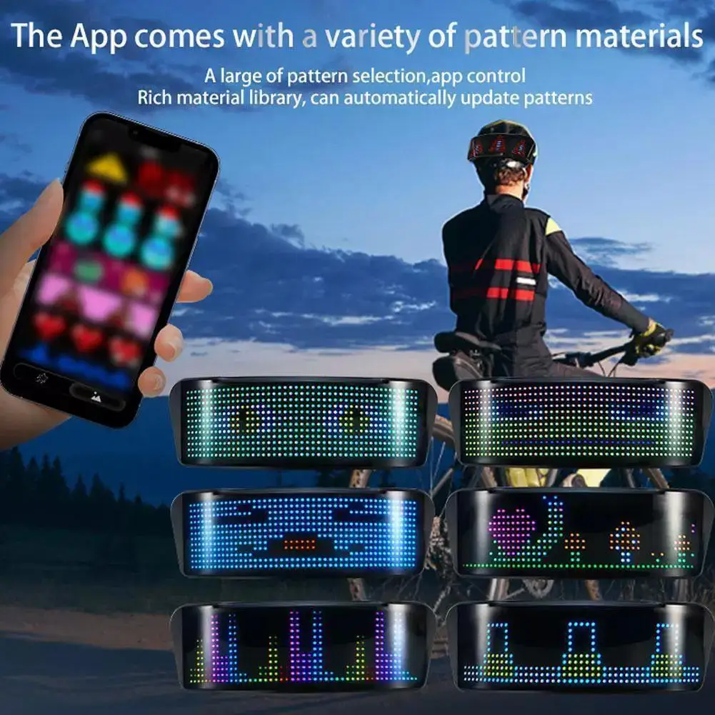 2025 Motorcycle Helmet Warning Light Night Riding DIY Screen Led Bike ...