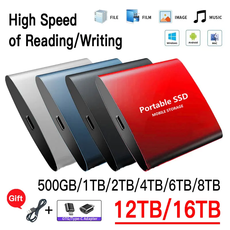 External Storage Device Moblie Hard Drive 1tb High Speed Large Memory ...