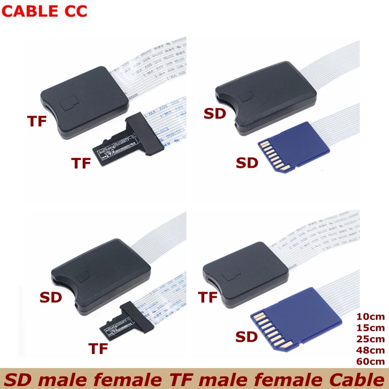 48cm-25cm-TF-Male-Female-To-Micro-SD-Female-Male-Card-Reader-Extension ...