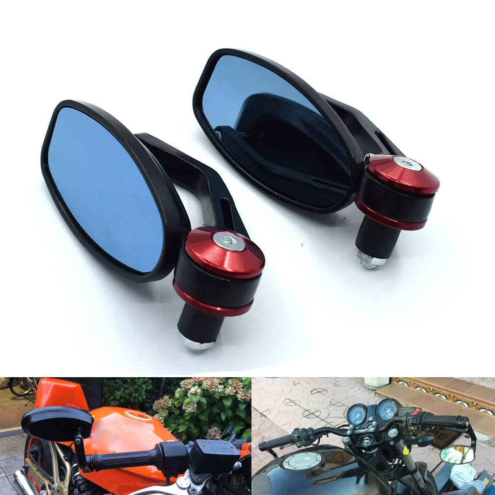 Universal-7-8-22mm-Aluminum-Motorcycle-HandleBar-Ends-Side-Mirrors-For ...