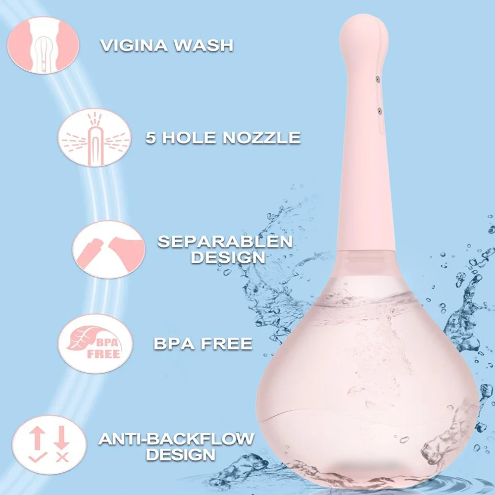 Medical-Bidet-Cleaner-5-Holes-Nozzle-Plug-Rectal-Enemator-Enema-Syringe ...