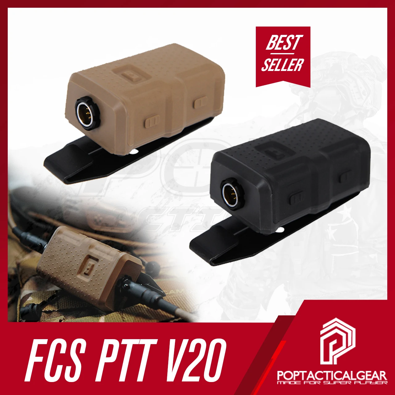 FCS-TACTICAL-V20-PTT-Single-Communication-Channels-for-AMP-Headset-High ...