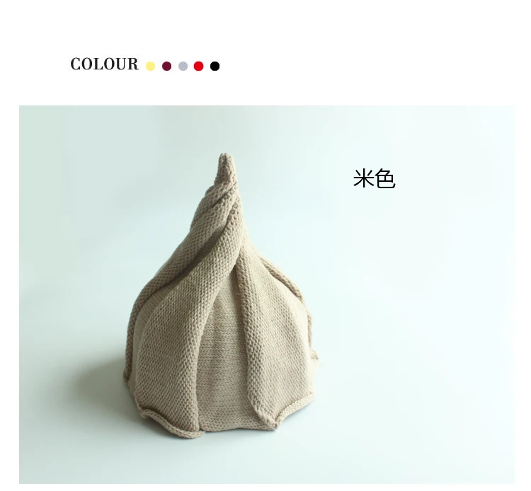 Casquette,Bonnet en laine tricoté pointu pour bébé,forme concave,bonnet ...