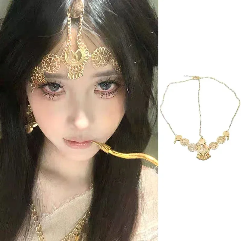 Fashion Bohemian Head Chain Indian Hair Jewelry Tribal Forehead Dancing ...