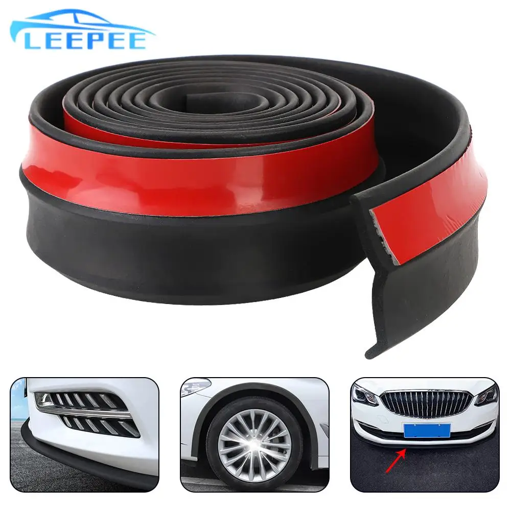 Car Front Bumper Lip Exterior Mouldings Universal 60mm Width Rubber ...