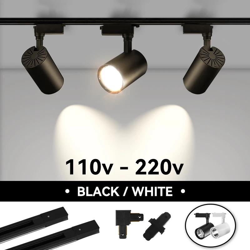 LED Track Light Set, Track Lamp, Spot Lighting Fixture, COB, Spotlight ...