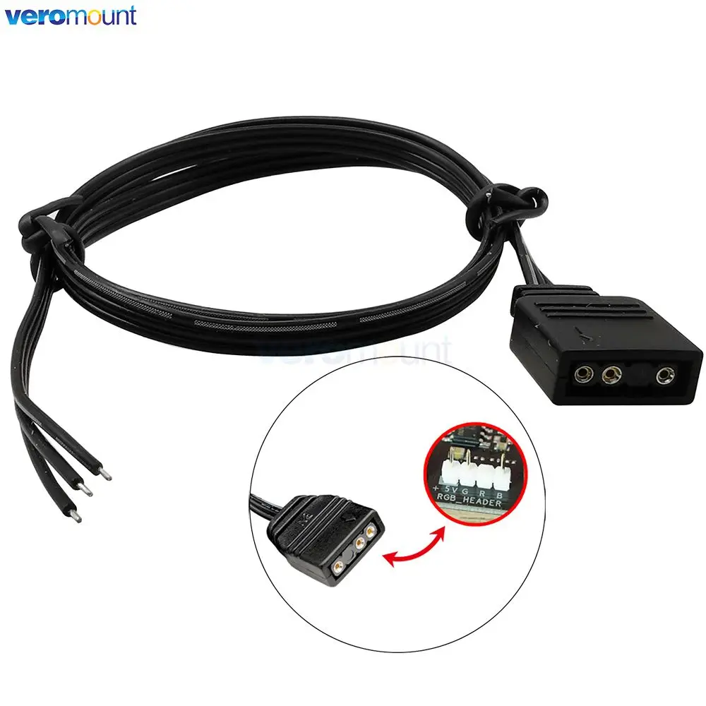 10 adet 3PIN 3 Pin 3Pins kadın ARGB bağlayıcı 50cm uzatma kablosu 10mm ...