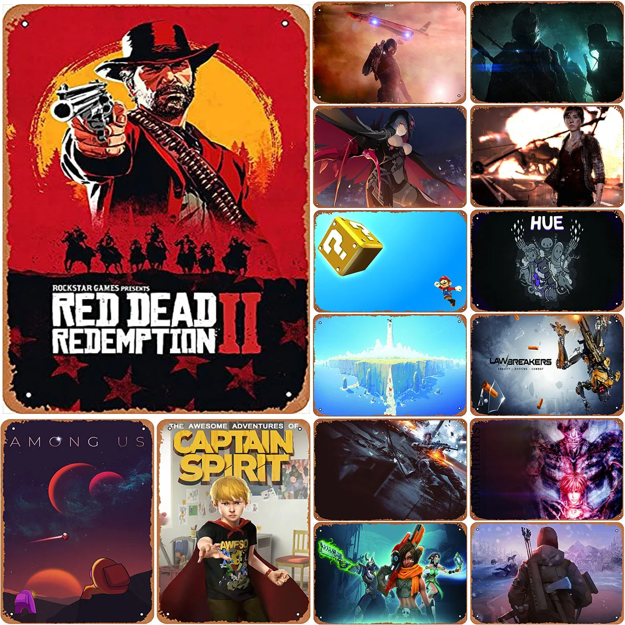 Decor-Old-Movie-Vintage-Metal-Signs-Tin-Sign-Red-Dead-Redemption-Funny ...