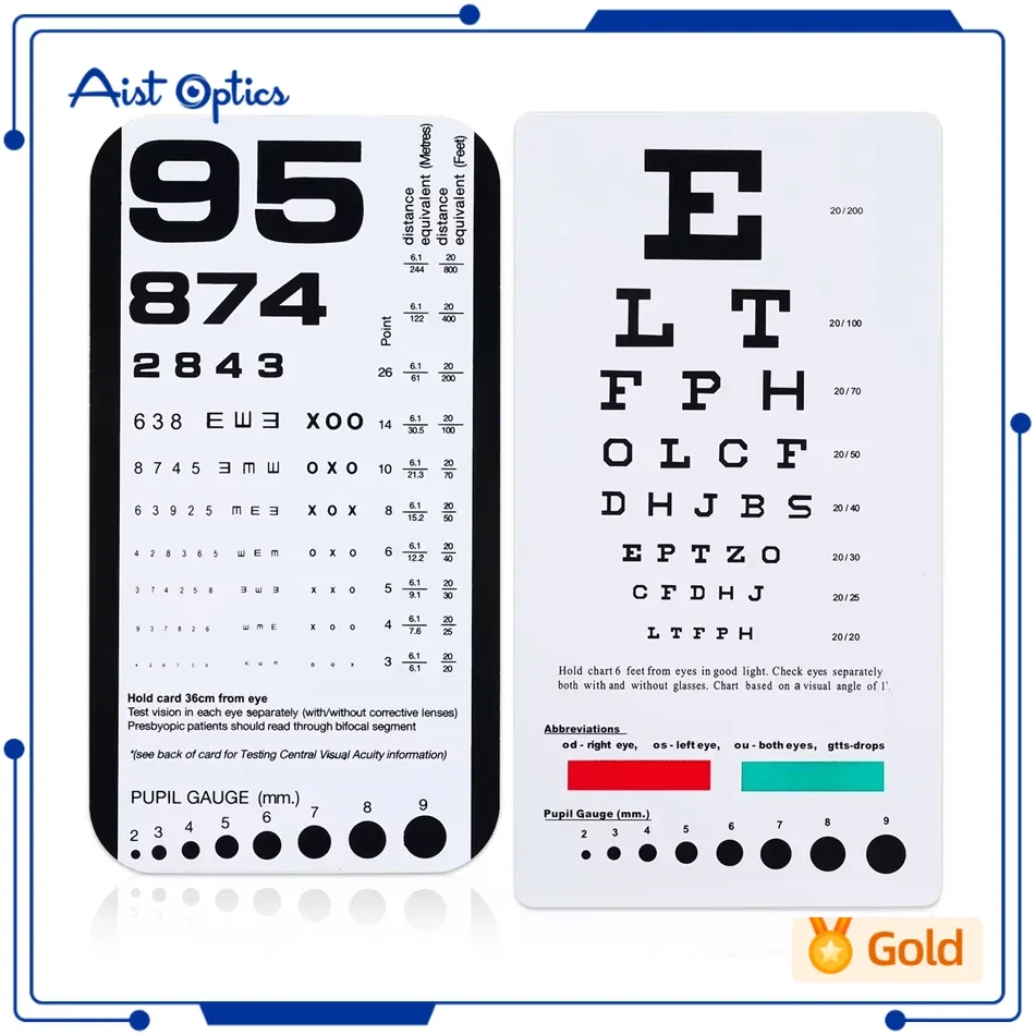 Far-Near-Vision-Standardized-Eye-Chart-Visual-Testing-Pocket-Eye-Chart ...