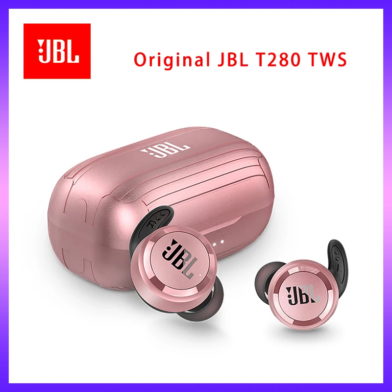 JBL T280 TWS Wireless Headphones Bluetooth Headset Deep Bass with Charging Case Waterproof ...