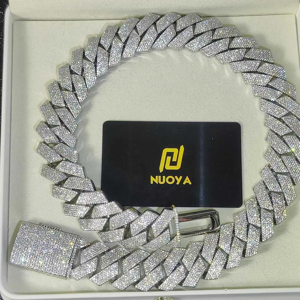 Hip-Hop-Jewelry-High-Quality-Diamond-Necklace-25mm-6-Rows-CZ-Cuban-Link ...