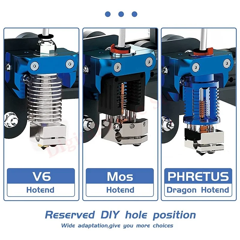 E3D V6 3D Printer Hotend Kit Remote Long Distance Heat Sink, All Metal ...
