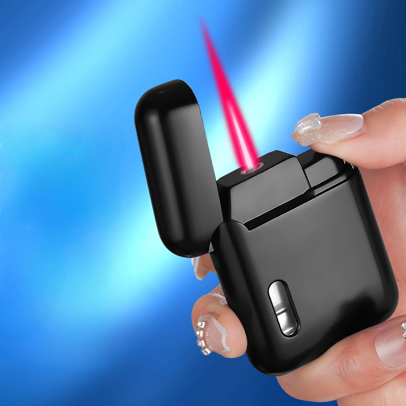 New-Windproof-Red-Flame-Gas-Lighter-Fashionable-and-Compact-Metal ...