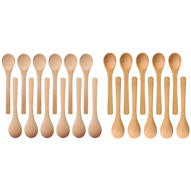 60-Pieces-Mini-Wooden-Spoon-Small-Soup-Spoons-Serving-Spoons-Condiments ...