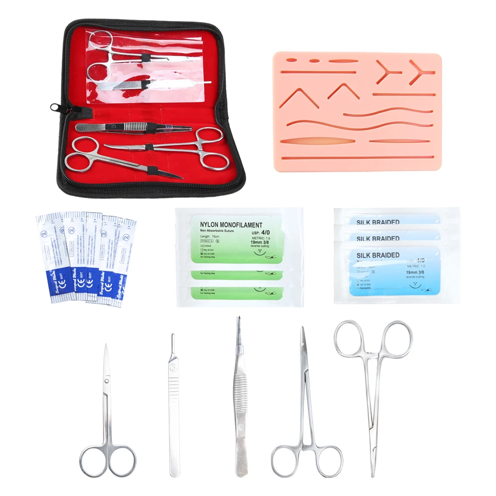 17Pcs-Set-Silicone-Suture-Pad-Kit-Skin-Medical-Sugical-Suture-Practice ...
