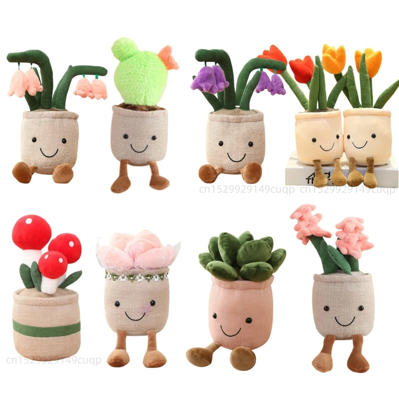 25cm-Simulation-Cartoon-Plant-Pot-Series-Plush-Doll-Succulent-Tulip ...