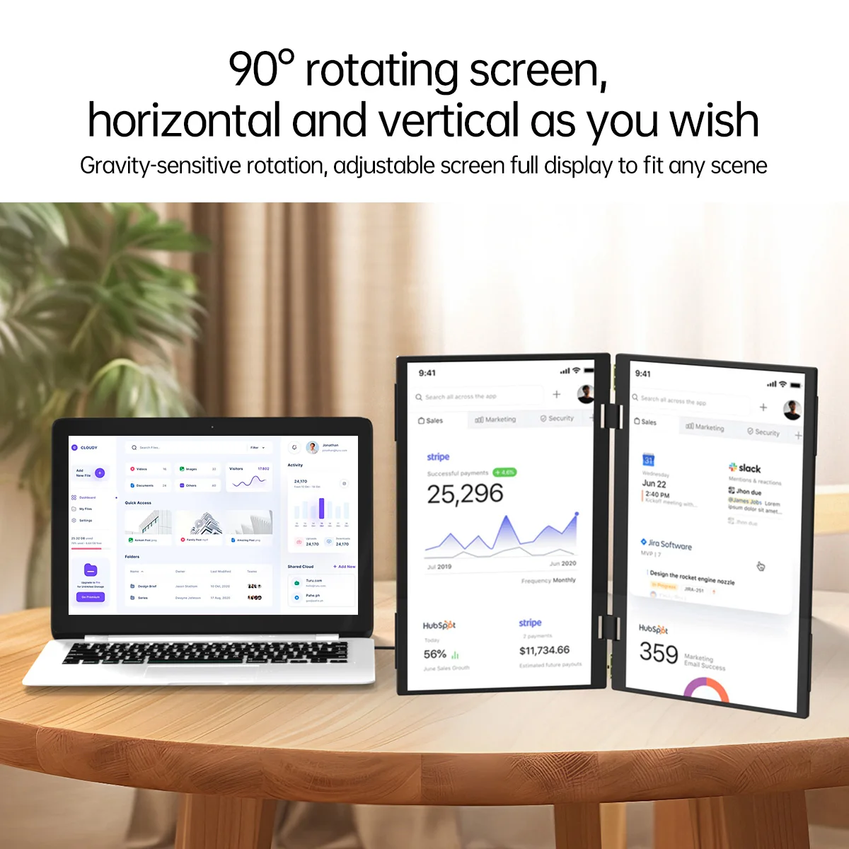 Monitor-port-til-de-tela-dupla-15-6-Polegada-1080P-FHD-360-Flip-tela ...
