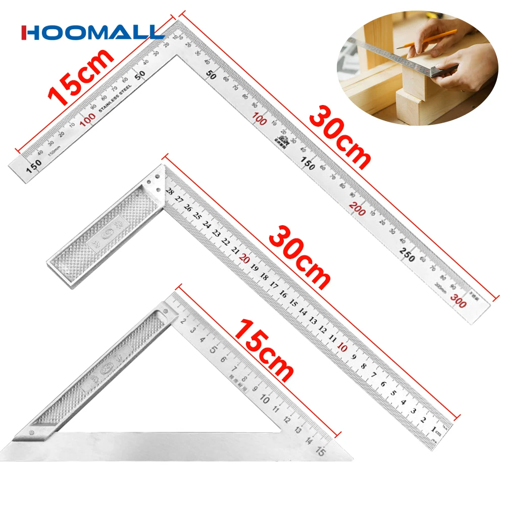 L-Square-Ruler-Measuring-Layout-Tool-Stainless-Steel-Square-90-Degrees ...