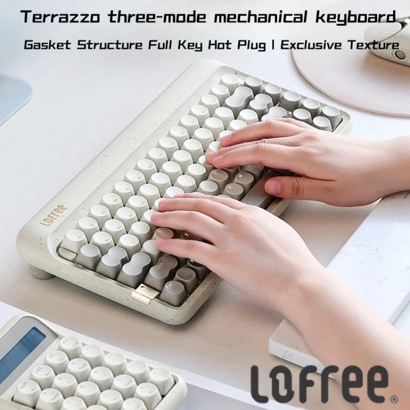 LOFREE-terrazzo-mechanical-keyboard-84-key-Bluetooth-5-3-wired-2-4G ...
