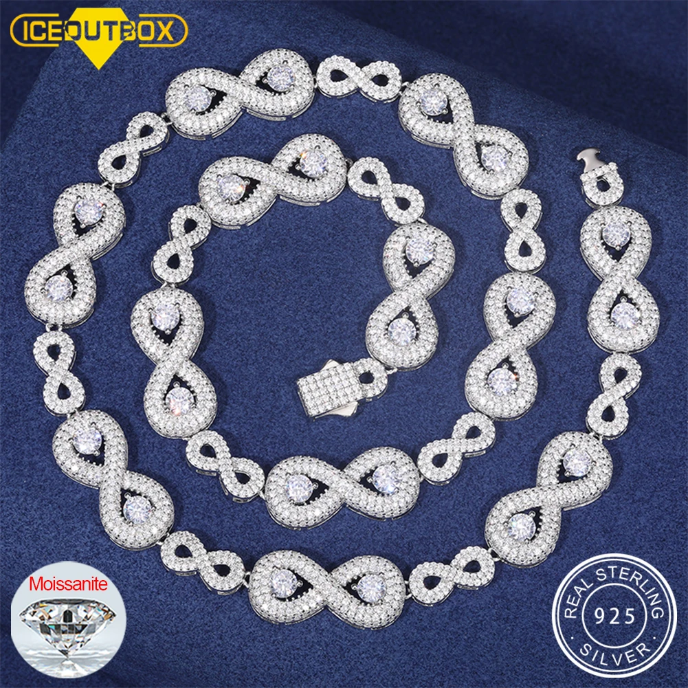S925-Moissanite-Infinity-Cuban-Link-Chain-Necklace-For-Men-Full-Iced ...