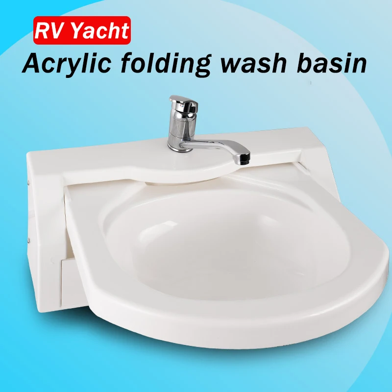 RV-Acrylic-Folding-Sink-with-Faucet-Wash-Basin-Durable-Bathroom-For ...