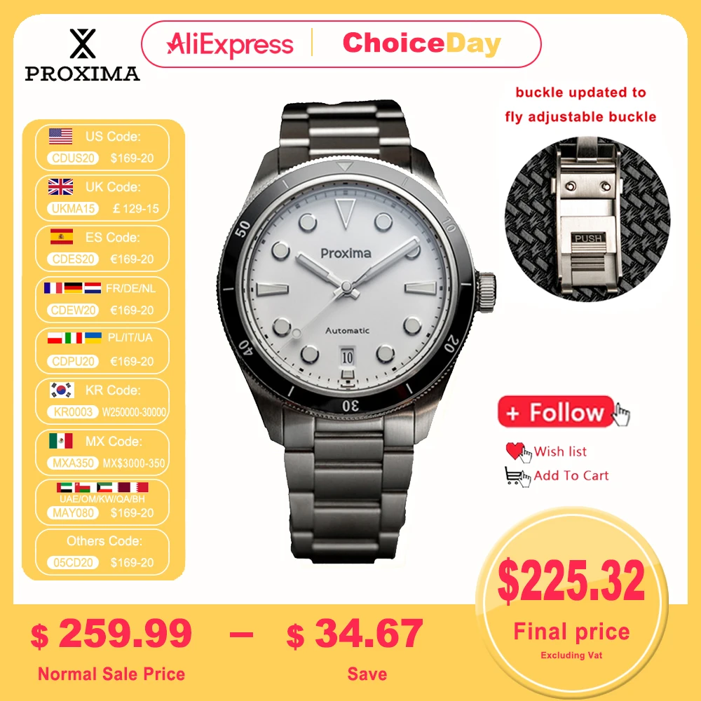 Proxima-PX1697-39mm-Men-Watch-White-Enamel-Dial-Bubble-Sapphire-PT5000 ...