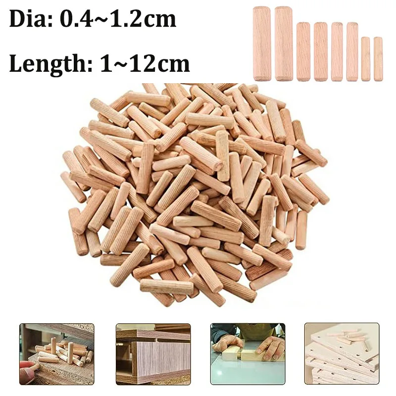 50/100pcs Woodworking Doweling Jig Kit Round Grooved Fluted Wooden Plug ...