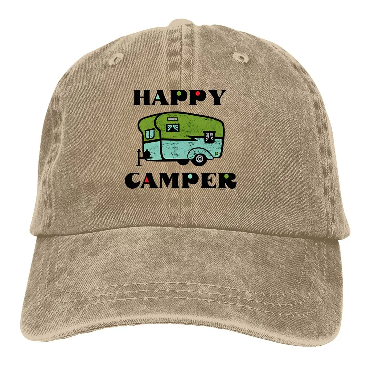 Camper-Camping-Multicolor-Hat-Peaked-Women-s-Cap-Happy-Camper ...