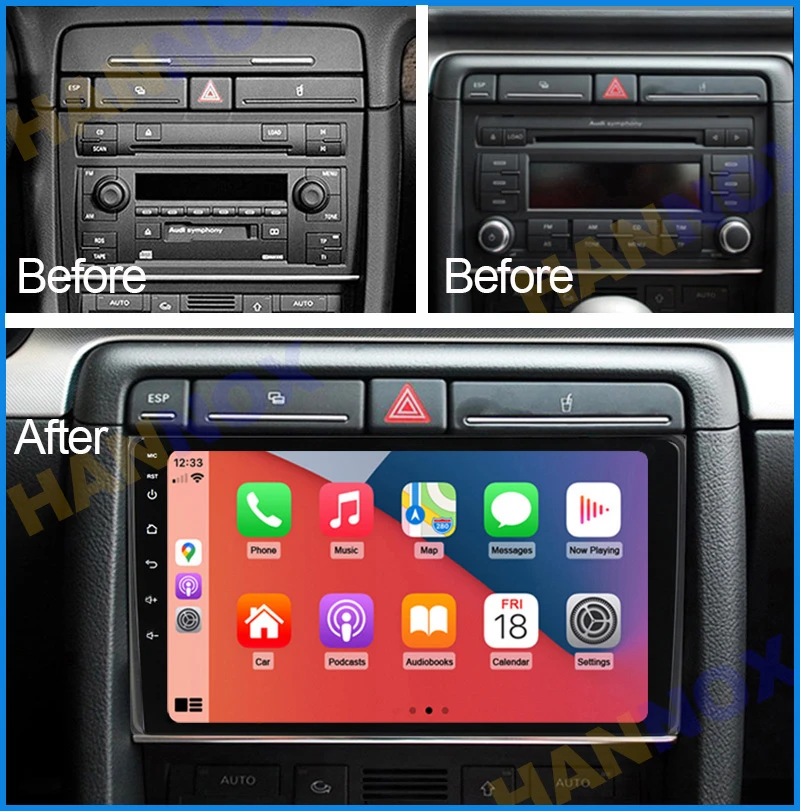 HALプロショップ3Daomen Android 11 System Car Radio GPS Navigation for Audi A4 ...