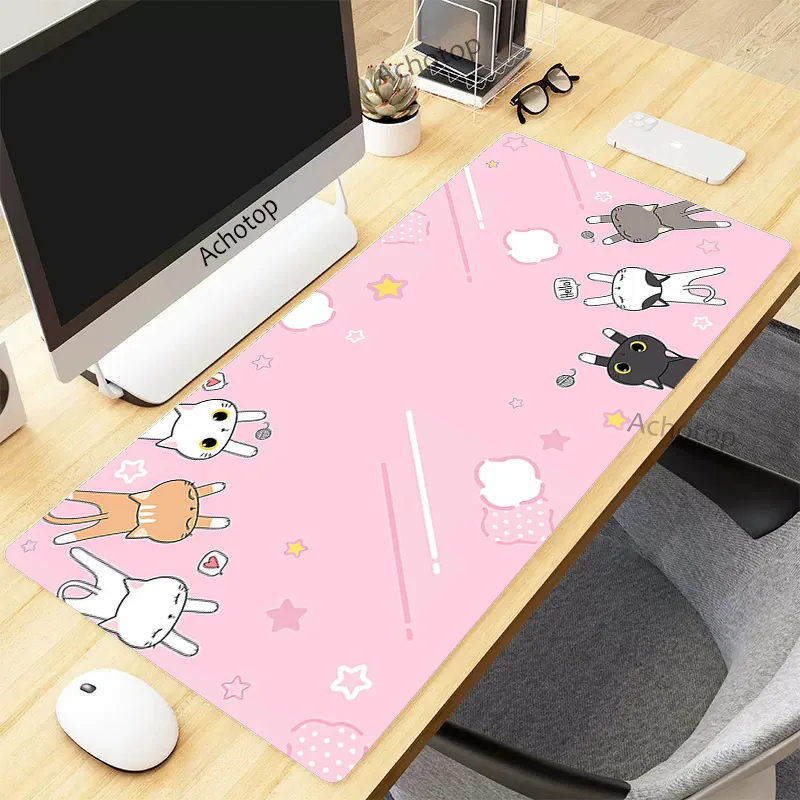 Pink-Mousepads-Cute-Mousepad-Kawaii-Cat-Large-Mouse-Mat-XXL-Big-Desk ...