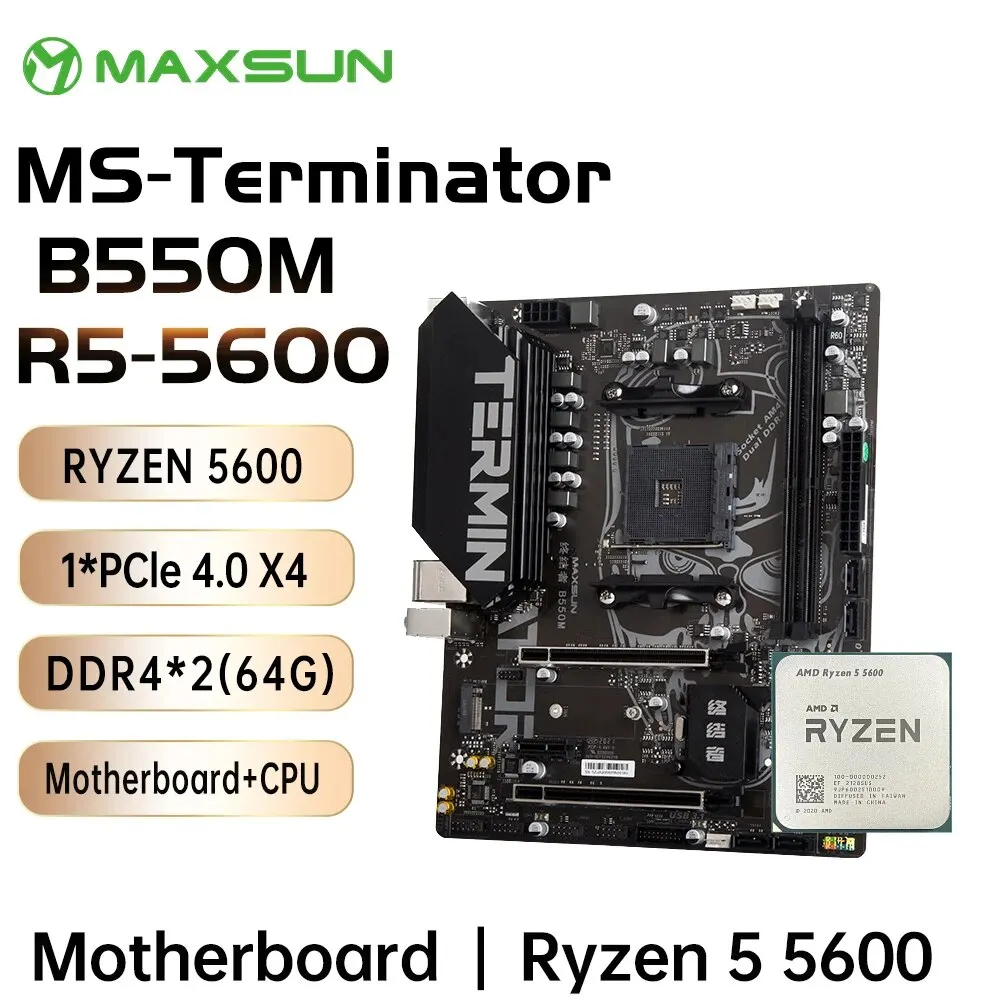 MAXSUN-AMD-B550M-with-Ryzen-5-5600-CPU-Motherboard-Set-6-Core-12-Thread ...