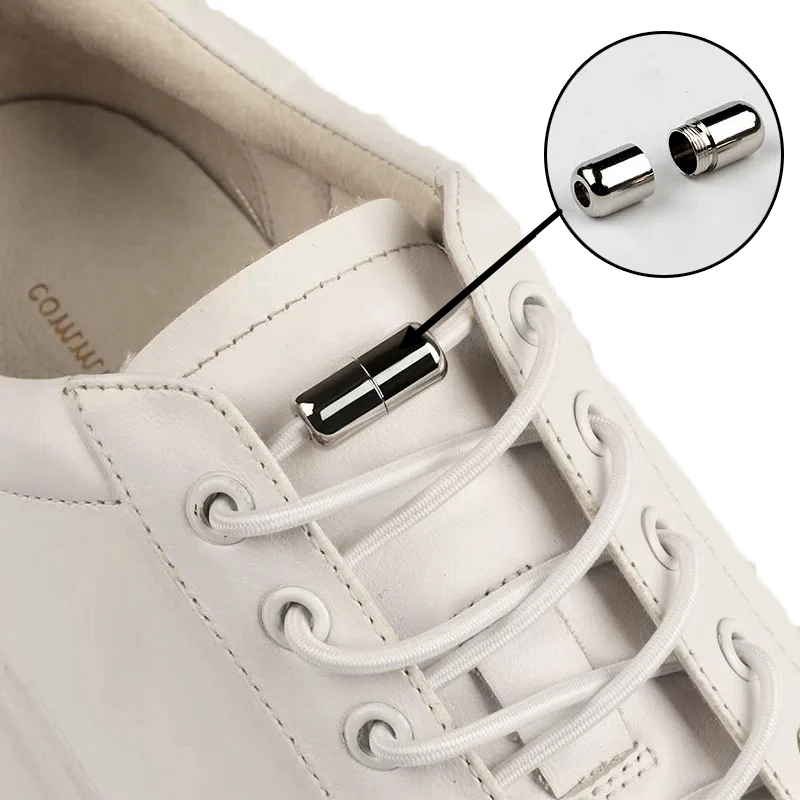No-Tie-Shoe-laces-Shoes-Round-Shoelaces-for-Sneakers-Rubber-Elastic ...