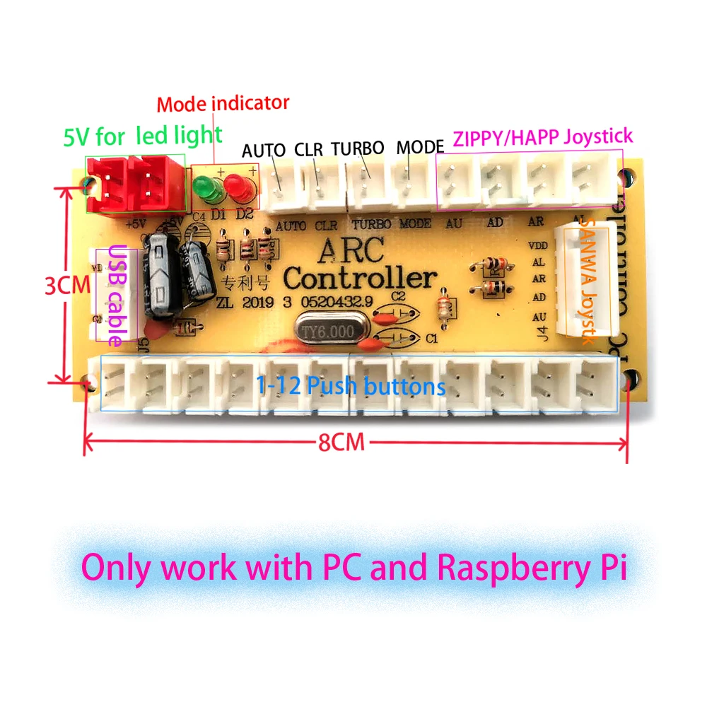 Arc Arcade Zero Delay Usb Board Joystick Controller For Pc 59 Off 