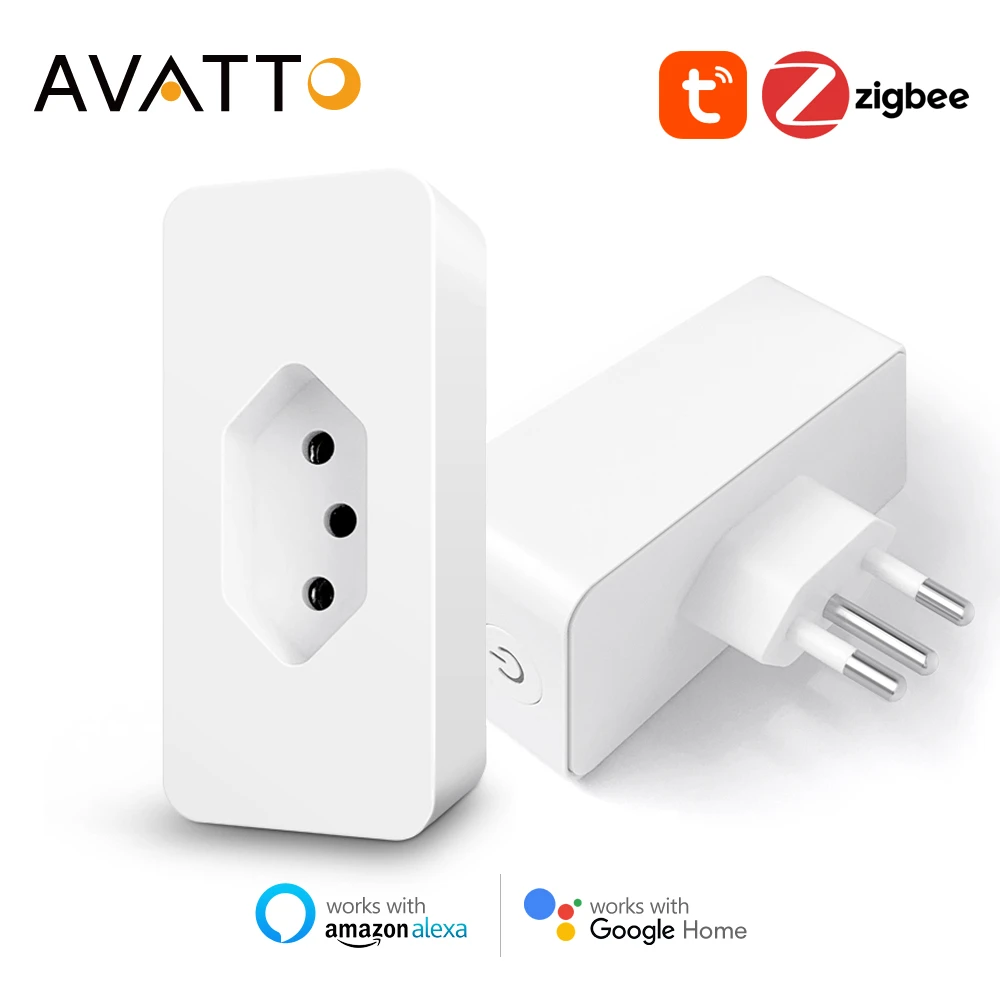 AVATTO Tuya Zigbee 16A Brasil Plug inteligente com monitor de ...
