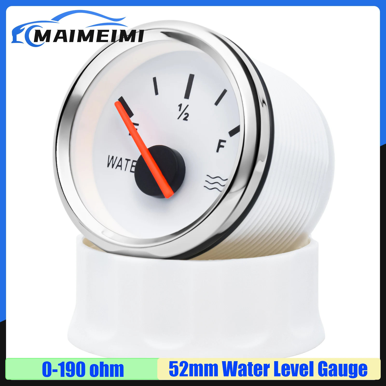 Red Backlight 2" 52mm Water Level Gauge 0-190 OHM Pointer Water Tank ...