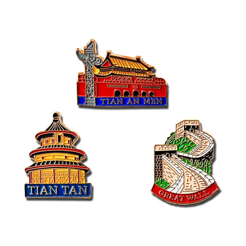 Famous-Building-Enamel-Pins-Chinse-Landmark-Travel-Brooch-Lapel-Badges ...