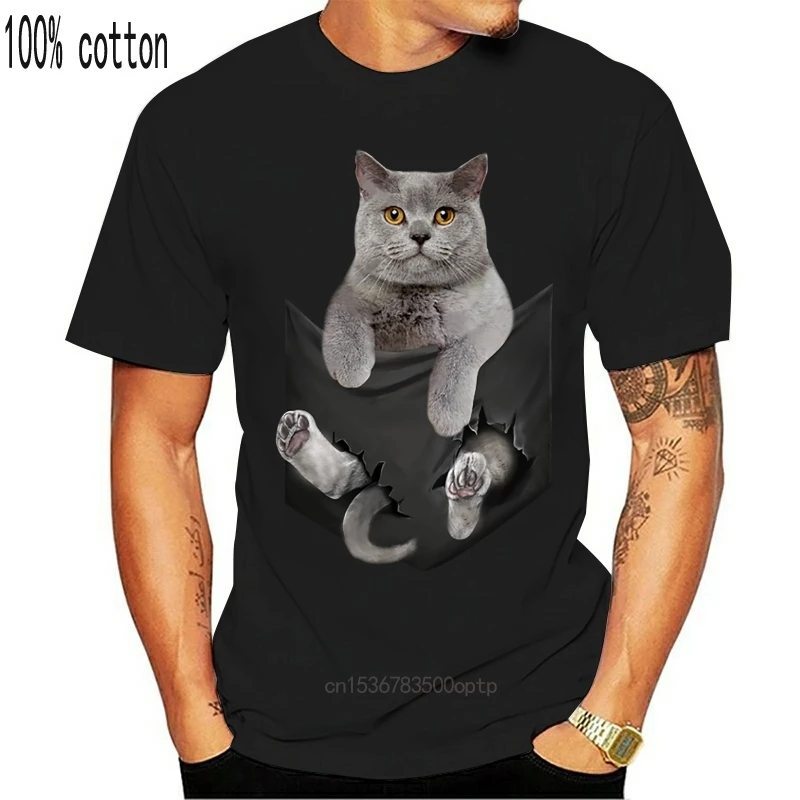 Camiseta-con-bolsillo-de-gato-corto-brit-nico-para-hombre-y-mujer ...