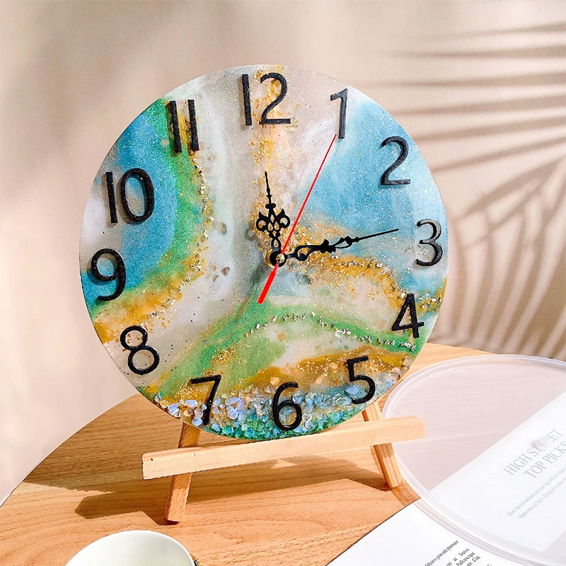Round Clock Epoxy Resin Mold DIY Minimalist Clocks Roman Numerals Dial ...