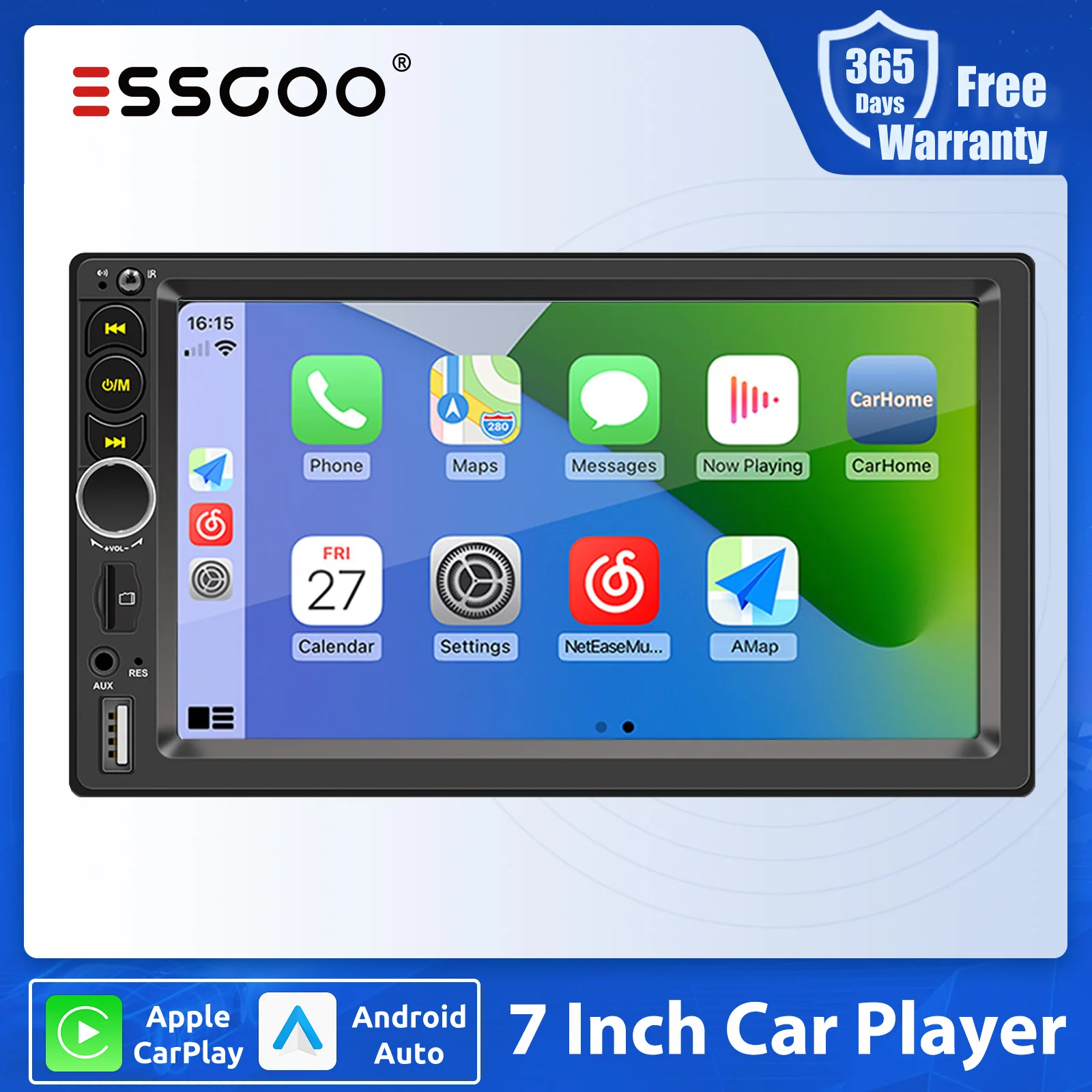 ESSGOO-7-Inch-2-Din-Car-Radio-Multimedia-MP5-Player-Apple-Carplay ...