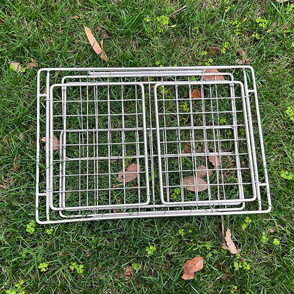 Table-Panel-Storage-Basket-Stainless-Steel-Camping-Folding-Storage ...