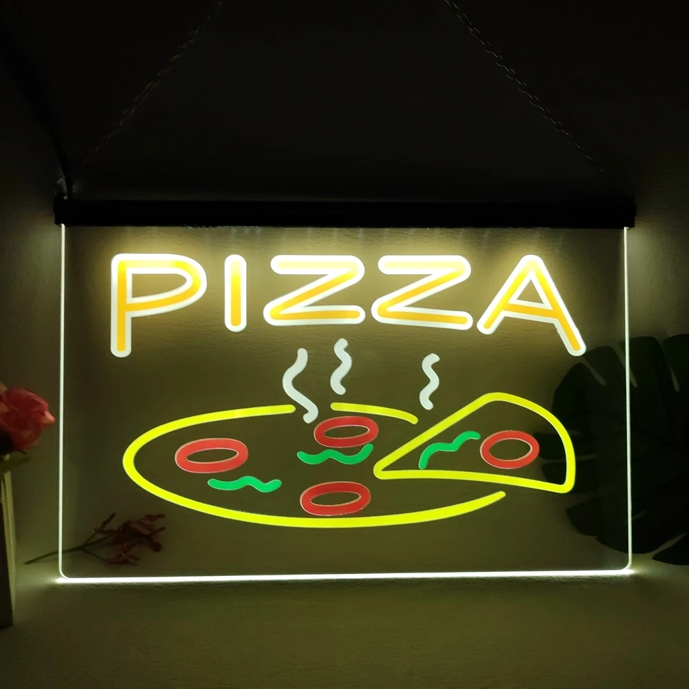 OPEN-Hot-Pizza-cafe-Restaurant-Multicolour-Luminous-Sign-with-Neon ...