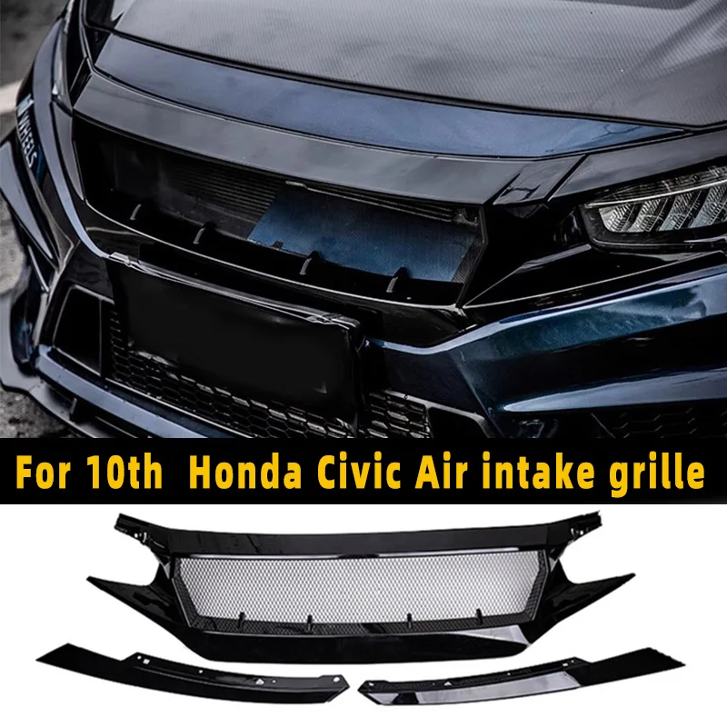 For-10th-Civic-FK7-FK8-TYPE-R-Fiberglass-Front-Bumper-Grille-Racing-Car ...