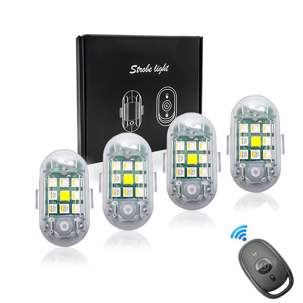 Highlight-2Pcs-Wireless-Remote-Control-LED-Strobe-Light-for-Car-Auto ...