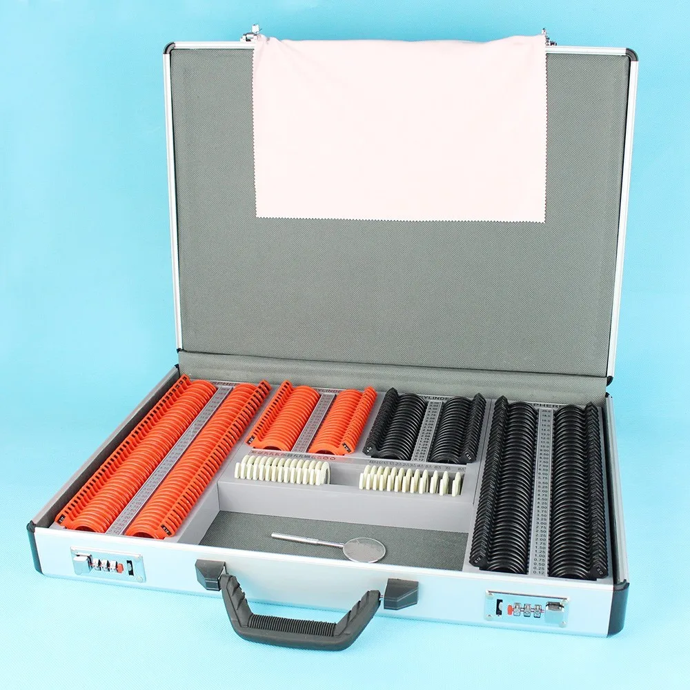 266 Trial lens set Optical trial lens case Plastic rim Aluminum case ...