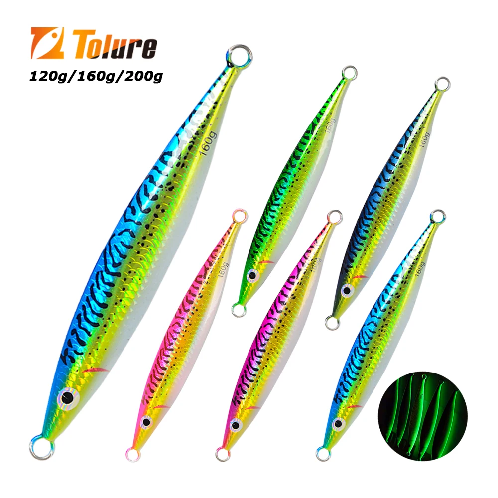 TOLU-NEW-120g-160g-200g-Fast-Sinking-Jigging-Fishing-Lure-Laser-Paper ...