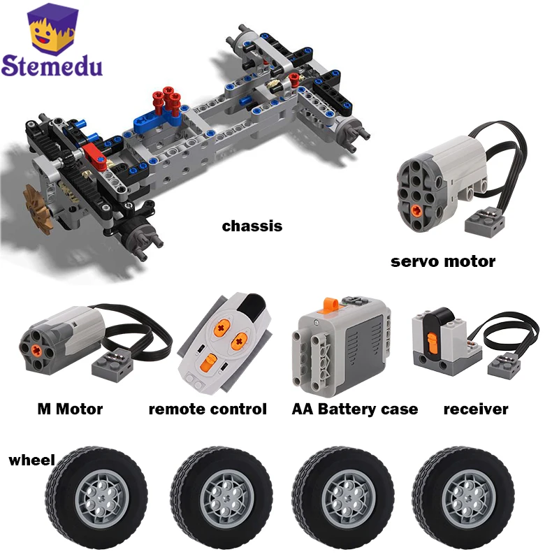 Car Moc Power Building Bricks Parts Kits | Power Train Motors Kit - 4wd ...