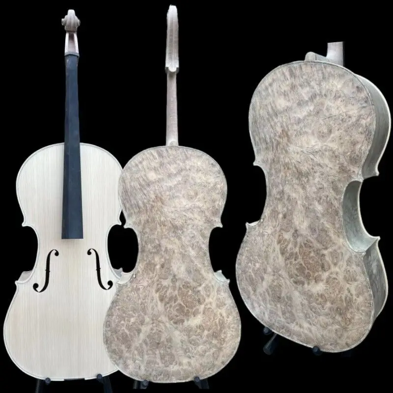 Professional-song-white-Cello-4-4-Solid-Bird-s-eye-maple-back-old ...