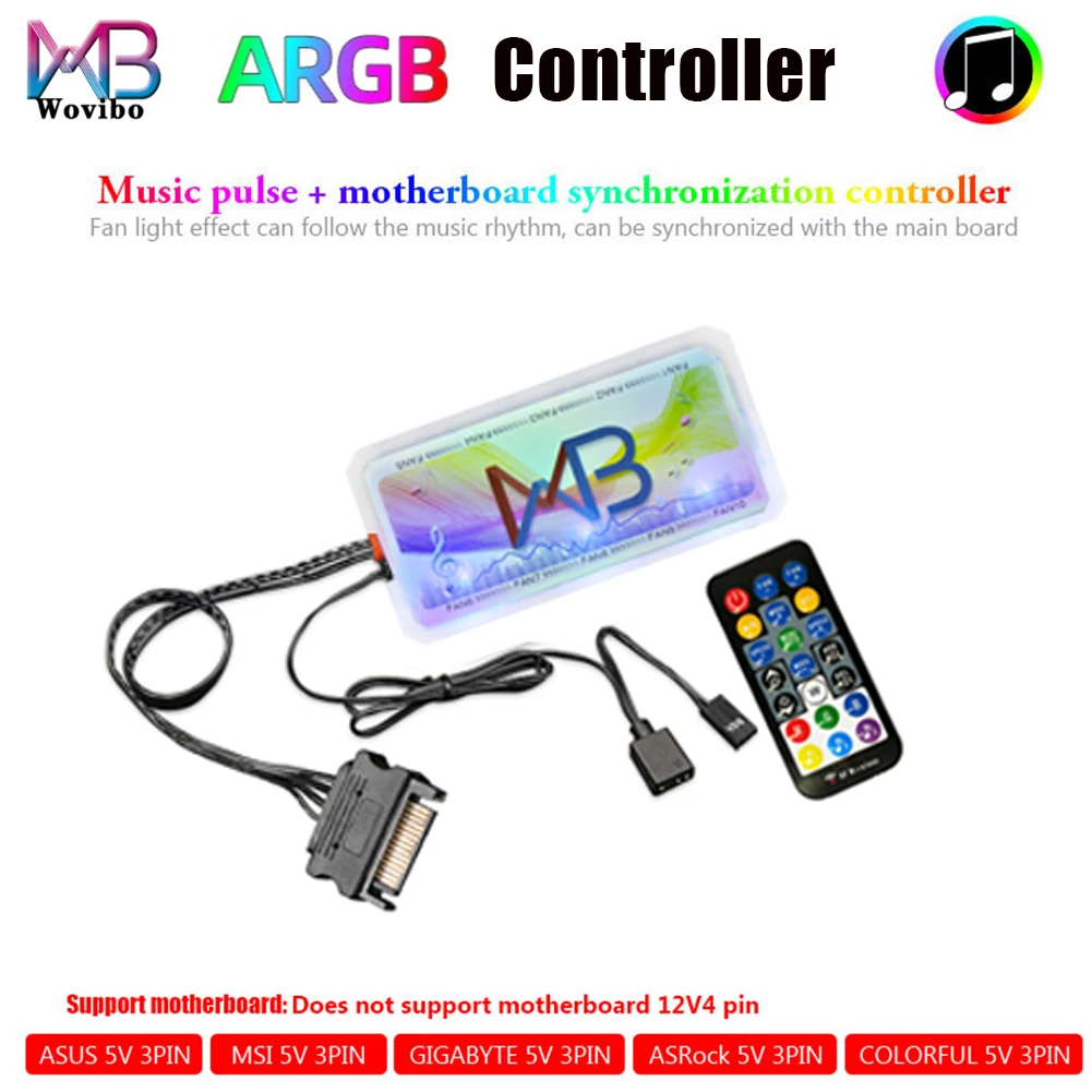 Wovibo Coolmoon Fans Controller 6pin 6 Pin For Rgb 5v Argb 120mm Fans ...